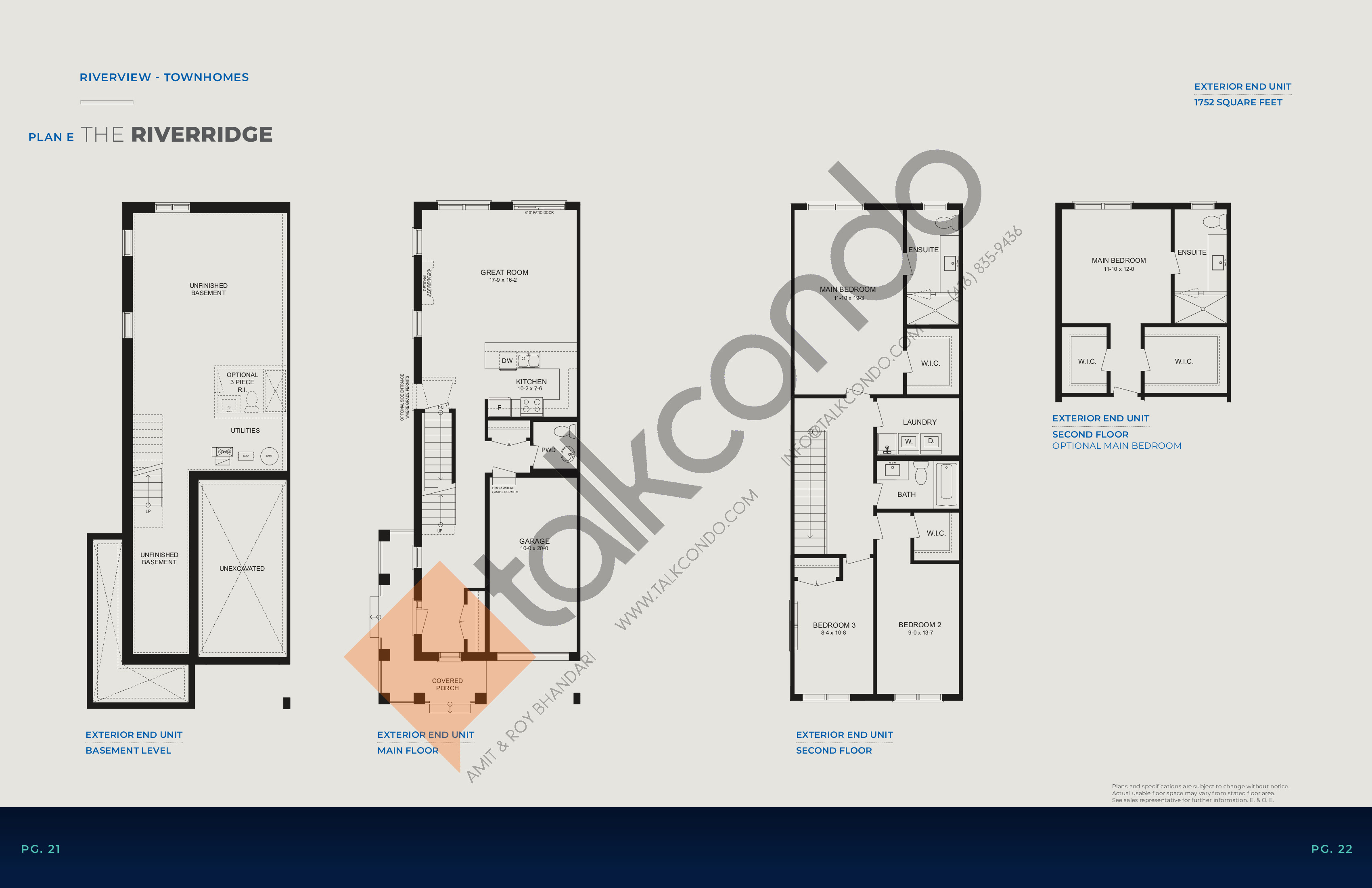 Riverview Towns | The Riverridge | 1752 sq.ft. | 3 bedrooms